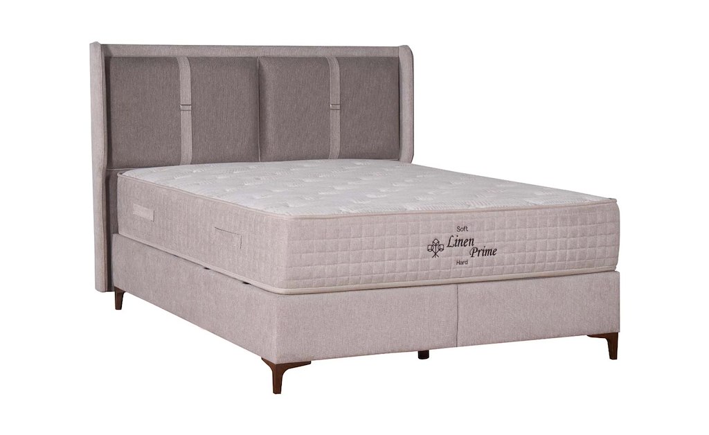 Linen prime boxspring krevet 173x217x122 cm bež