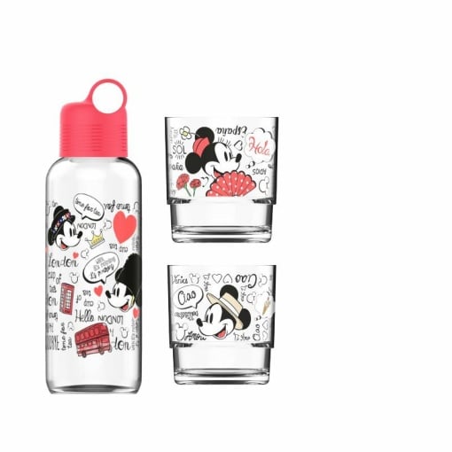 MICKEY MOUSE SET FLASICA I DVE CASE CRVENI