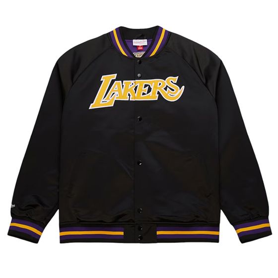 NBA LIGHTWEIGHT SATIN JACKET VINTAGE LOGO LOS ANGELES LAKERS 'BLACK'