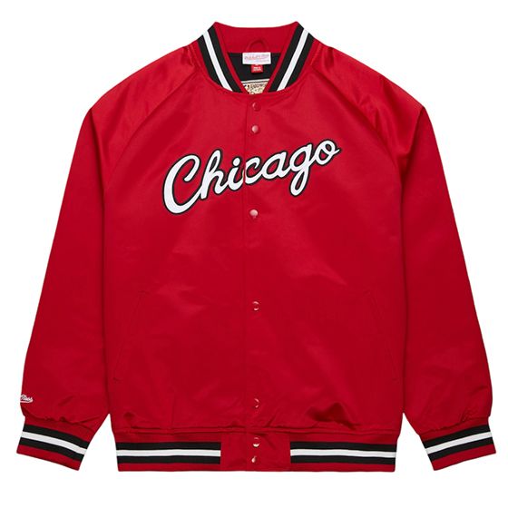 NBA LIGHTWEIGHT SATIN JACKET VINTAGE LOGO CHICAGO BULLS 'SCARLET'