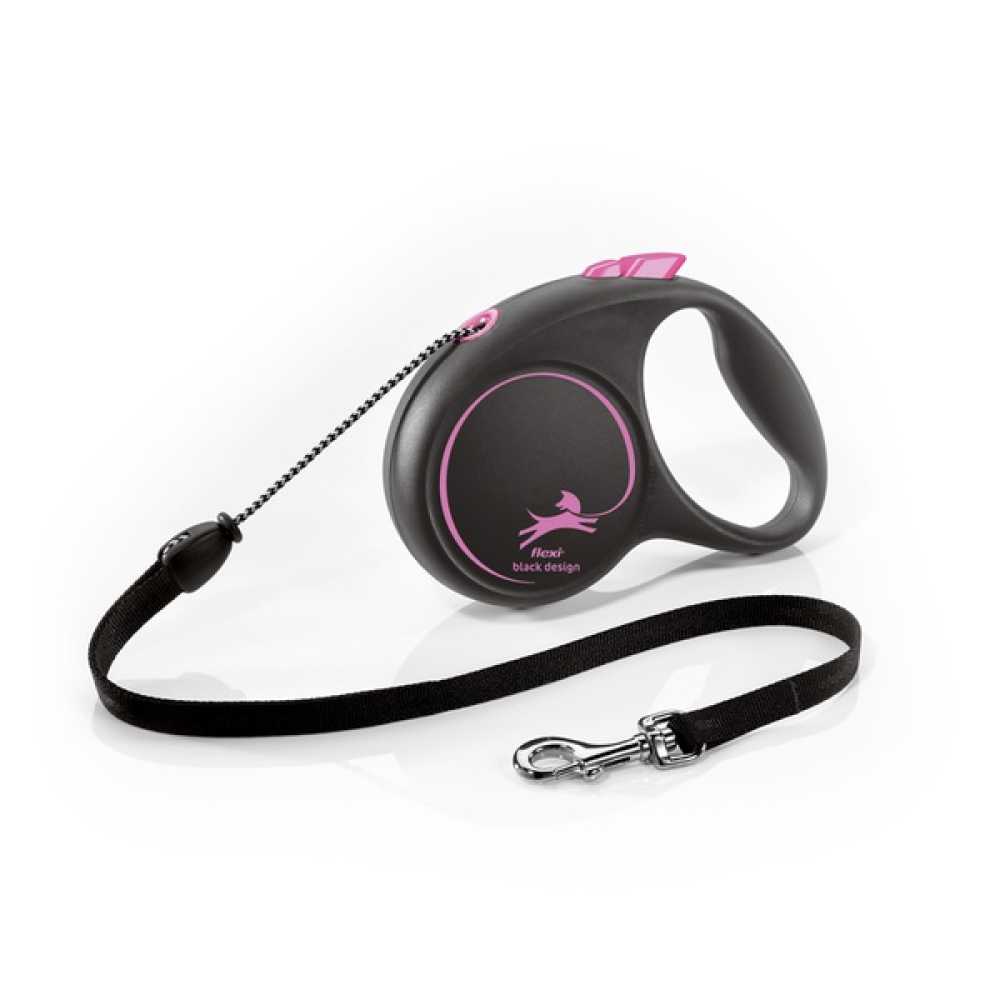 Flexi Black Design S Cord 5m - Roze