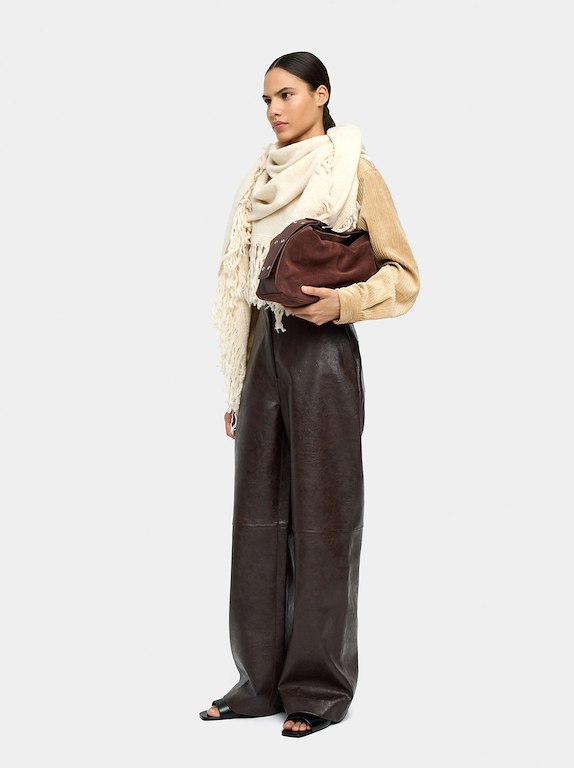 TROUSERS WITH LEATHER EFFECT