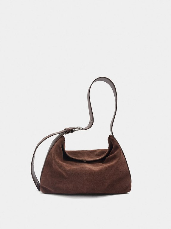 SUEDE LEATHER SHOULDER BAG M