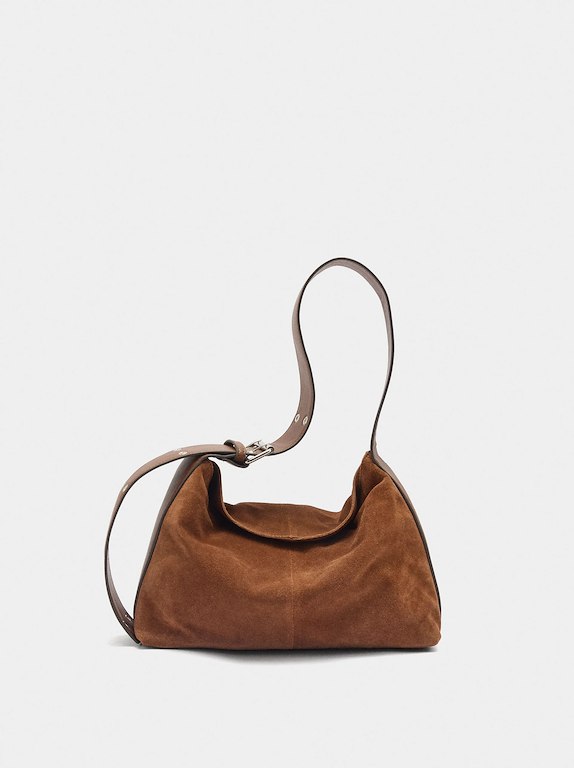 SUEDE LEATHER SHOULDER BAG M