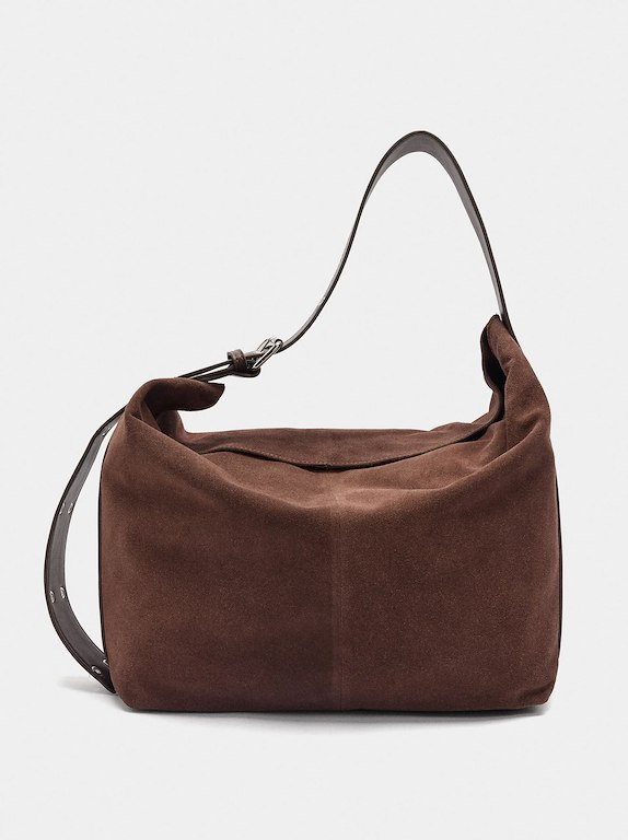 SUEDE LEATHER SHOULDER BAG L