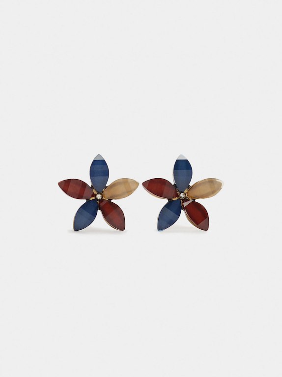 FLOWER EARRINGS WITH RESIN