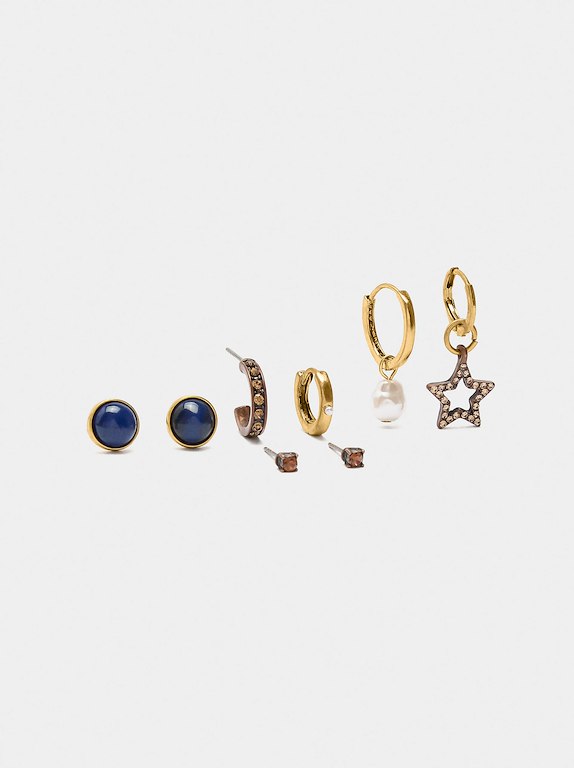 SET OF EARRINGS WITH STAR AND PEARL