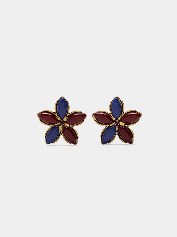 FLOWER EARRINGS WITH RESIN