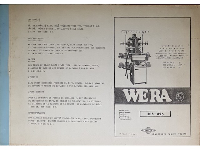 Katalog Rezervnih Delova`UNIPLET` Čehoslovačka