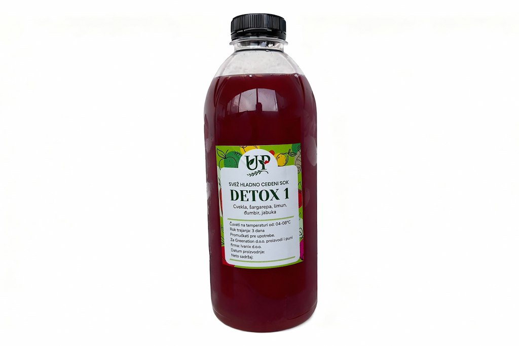Sveži hladno ceđeni sok – DETOX 1 – 1l