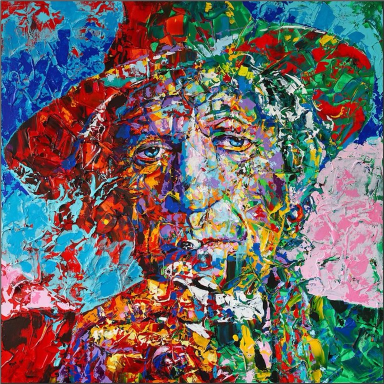 Keith Richards, uramljena slika 50x50cm