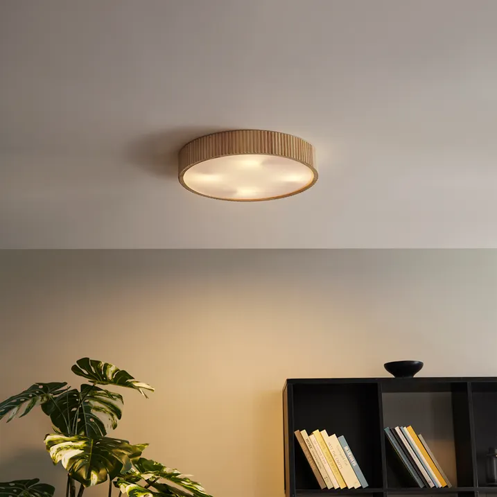 Japandi plafonska lampa drvo 50cm 4-svetla - Lyra
