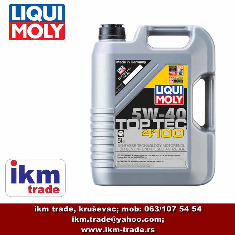 LIQUI MOLY Top Tec 4100 5W-40 – sintetičko motorno ulje 5L