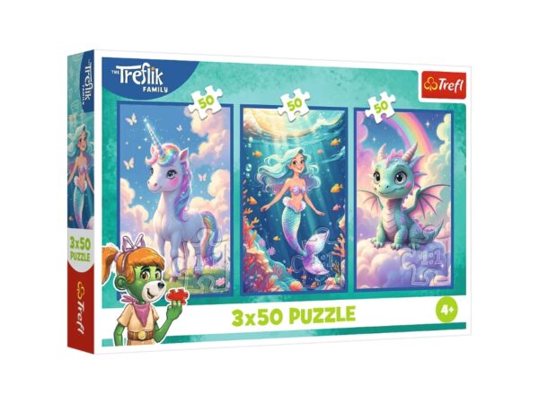 Puzzle 3*50 Jednorog/Sirena
