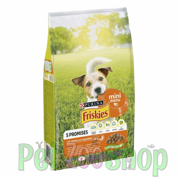 Friskies Hrana za Pse Adult Mini Menu Piletina – Potpuna Hrana za Male Rase