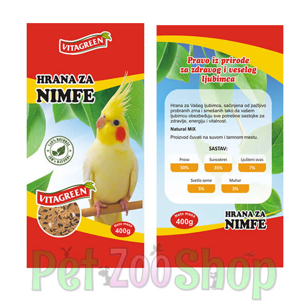 Hrana za nimfe Vitagreen, 400 gr