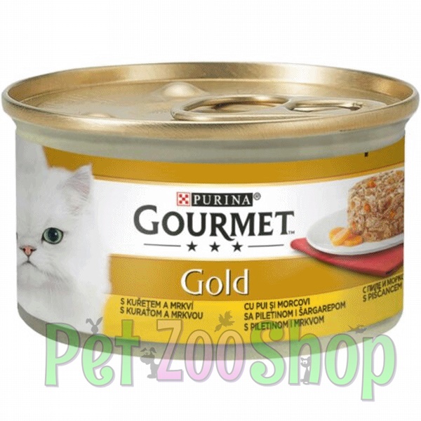 Gourmet Gold Konzerva za Mačke Piletina i Šargarepa Savoury Cake 85g