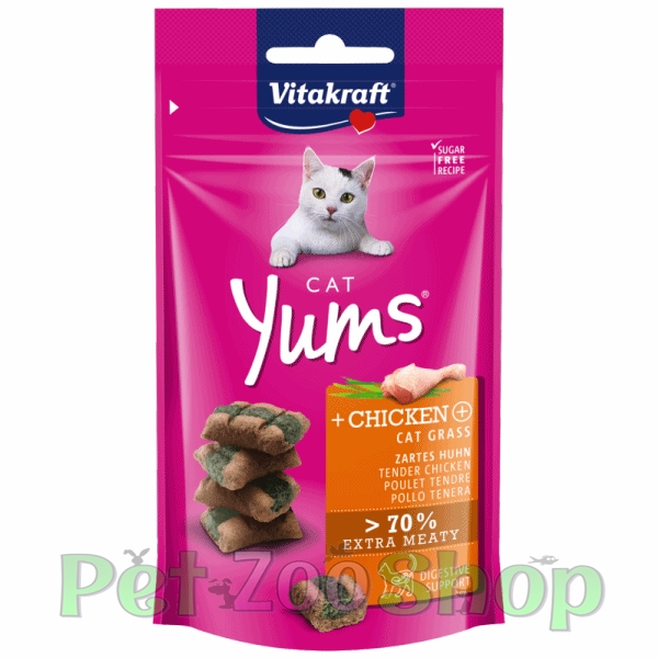 Poslastica piletina sa mačijom travom Cat Yums Vitakraft 40g