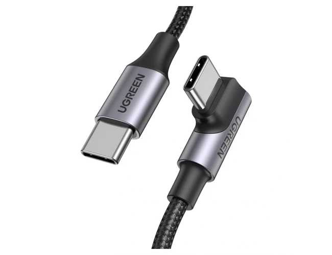 Ugreen (US334) USB C (muški) na USB C (muški) ugaoni kabl 5A 1m crni