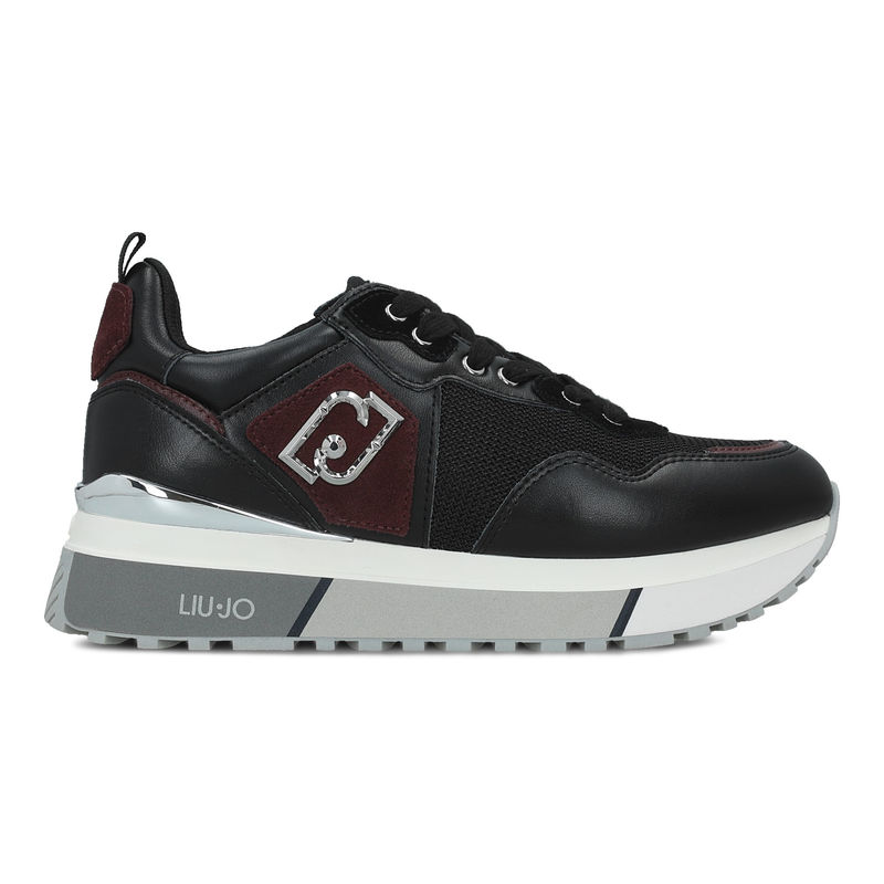 Ženske patike Liu Jo Liu jo maxi wonder 01 - sneaker calf leather/brighty black/cremisi