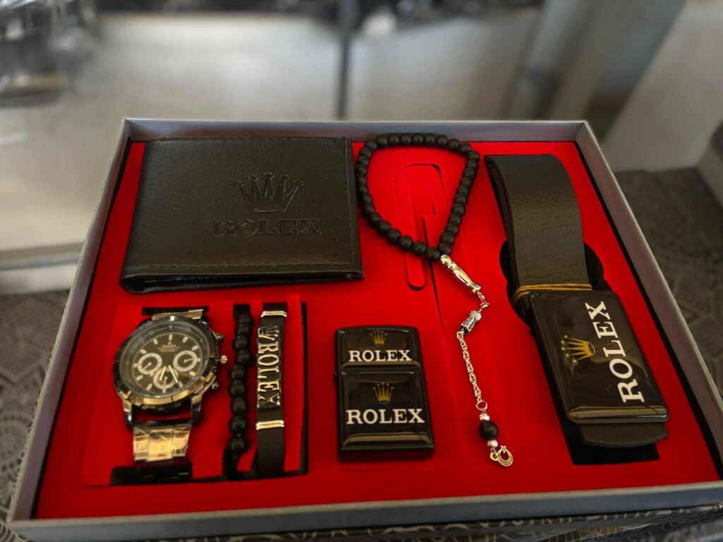 Rolex, Set: Ogrlica, Materijal: Koža