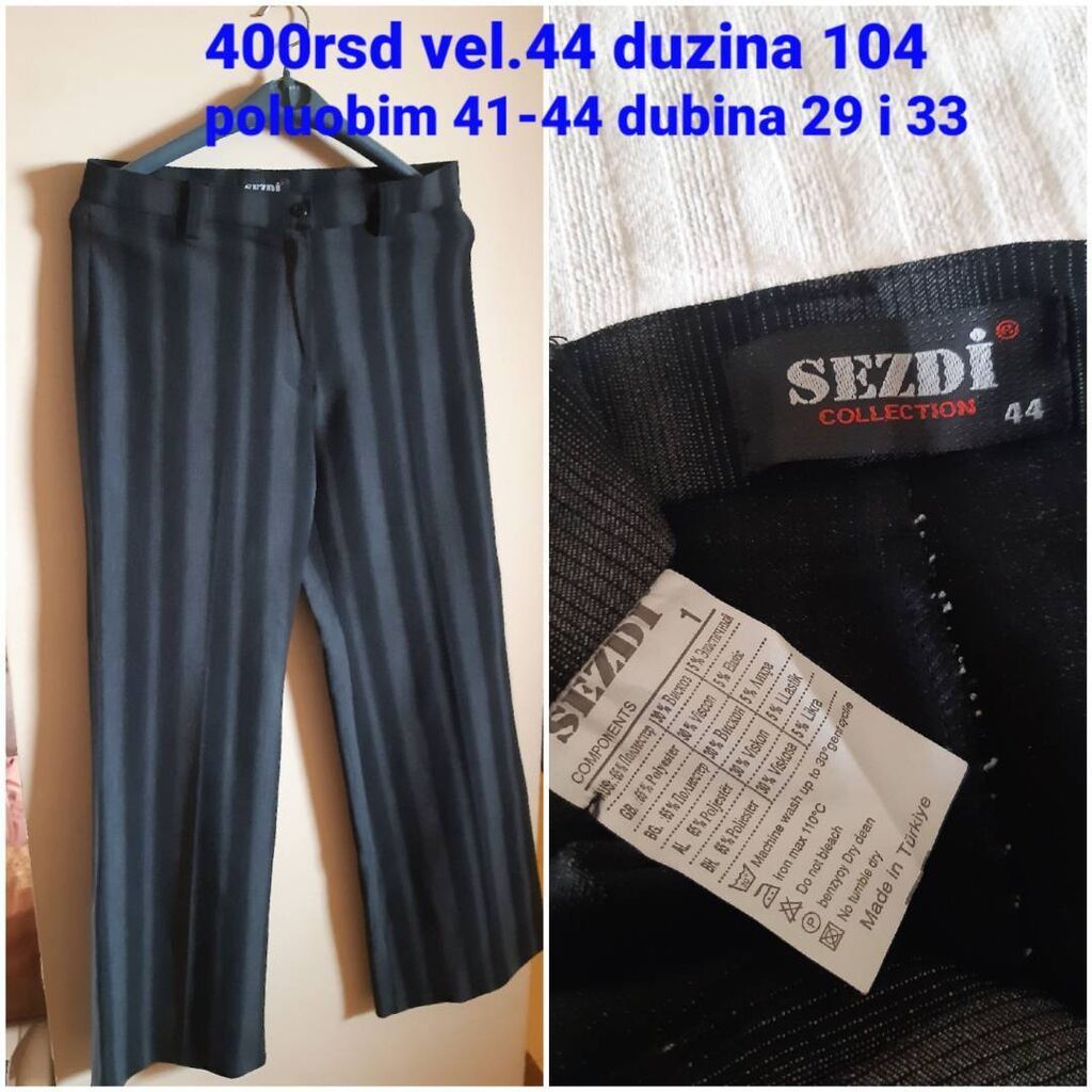 SEZDI Collection ženske klasične pantalone, model sa prugama. -