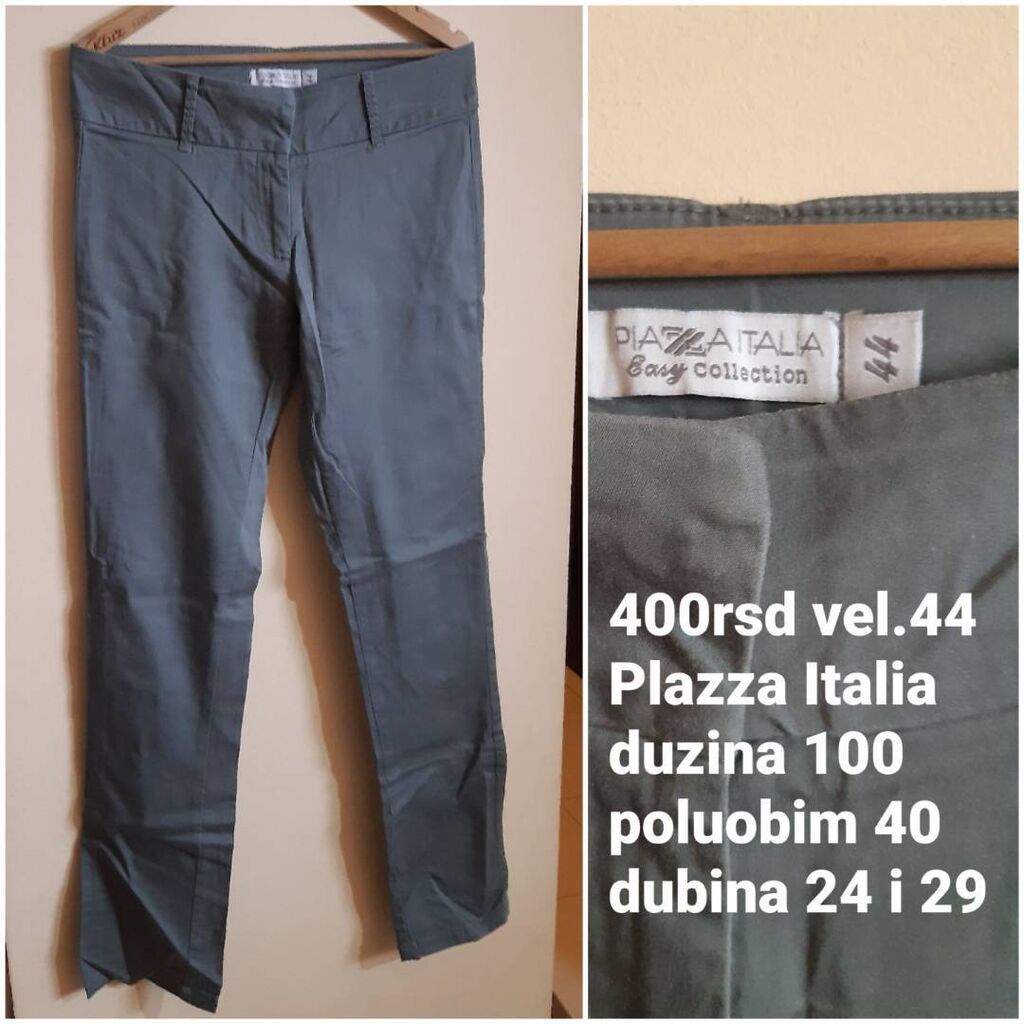 Piazza Italia ženske pantalone – Easy Collection, sivo-zelene boje. -