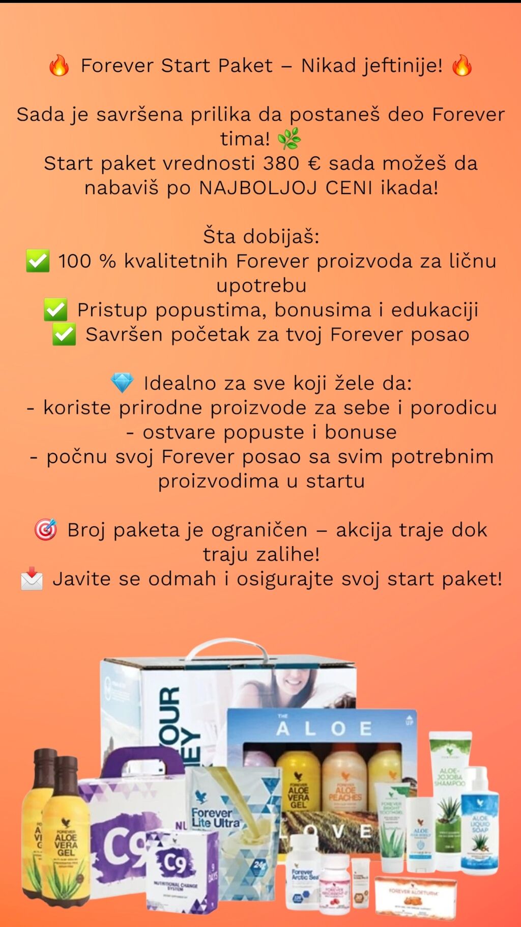 Forever Start Paket – komplet za ulazak u Forever program Sadržaj i