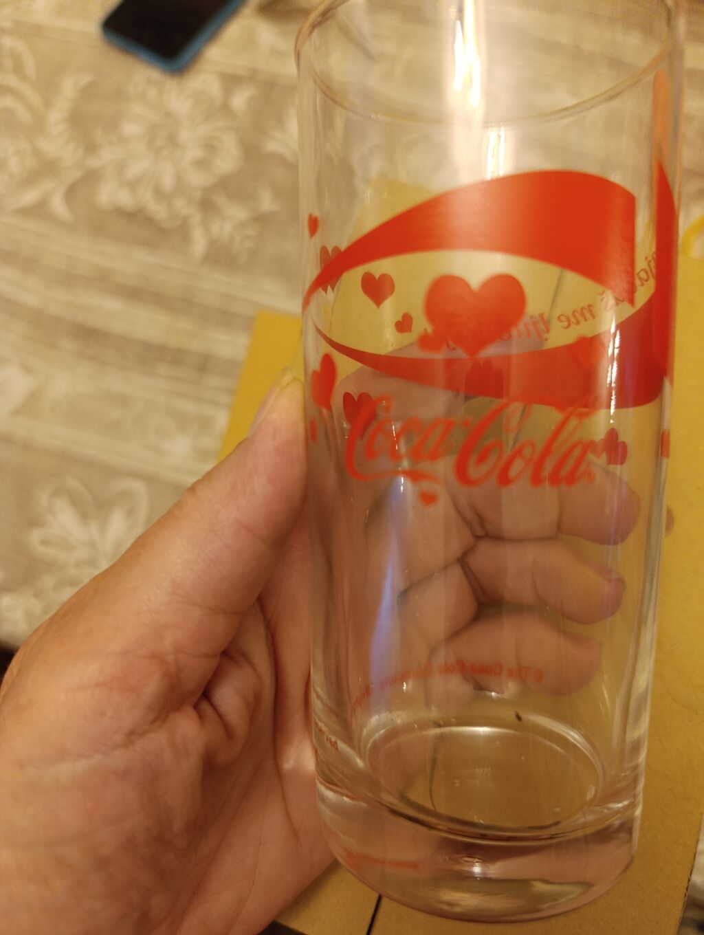 5 Staklenih čaša Coca‑Cola – romantična edicija - Materijal: prozirno