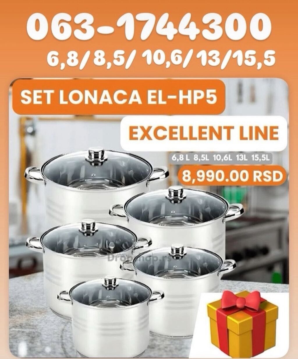 Set lonaca EL-HP5 – Excellent Line - Komplet od 5 lonaca sa