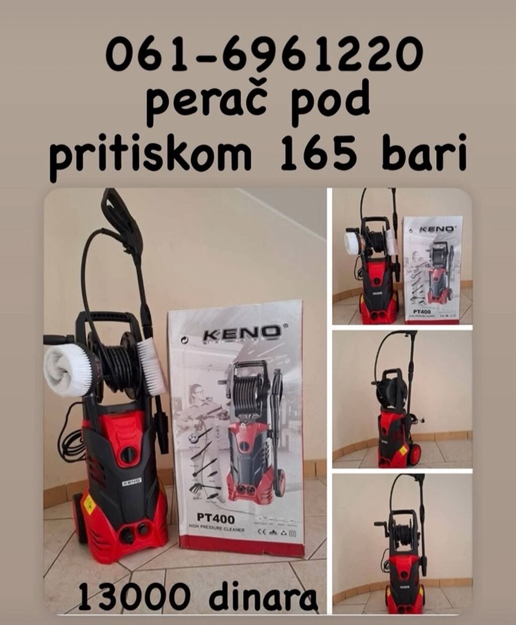Perač pod pritiskom KENO PT400 – 165 bar - Maksimalni pritisak: 165
