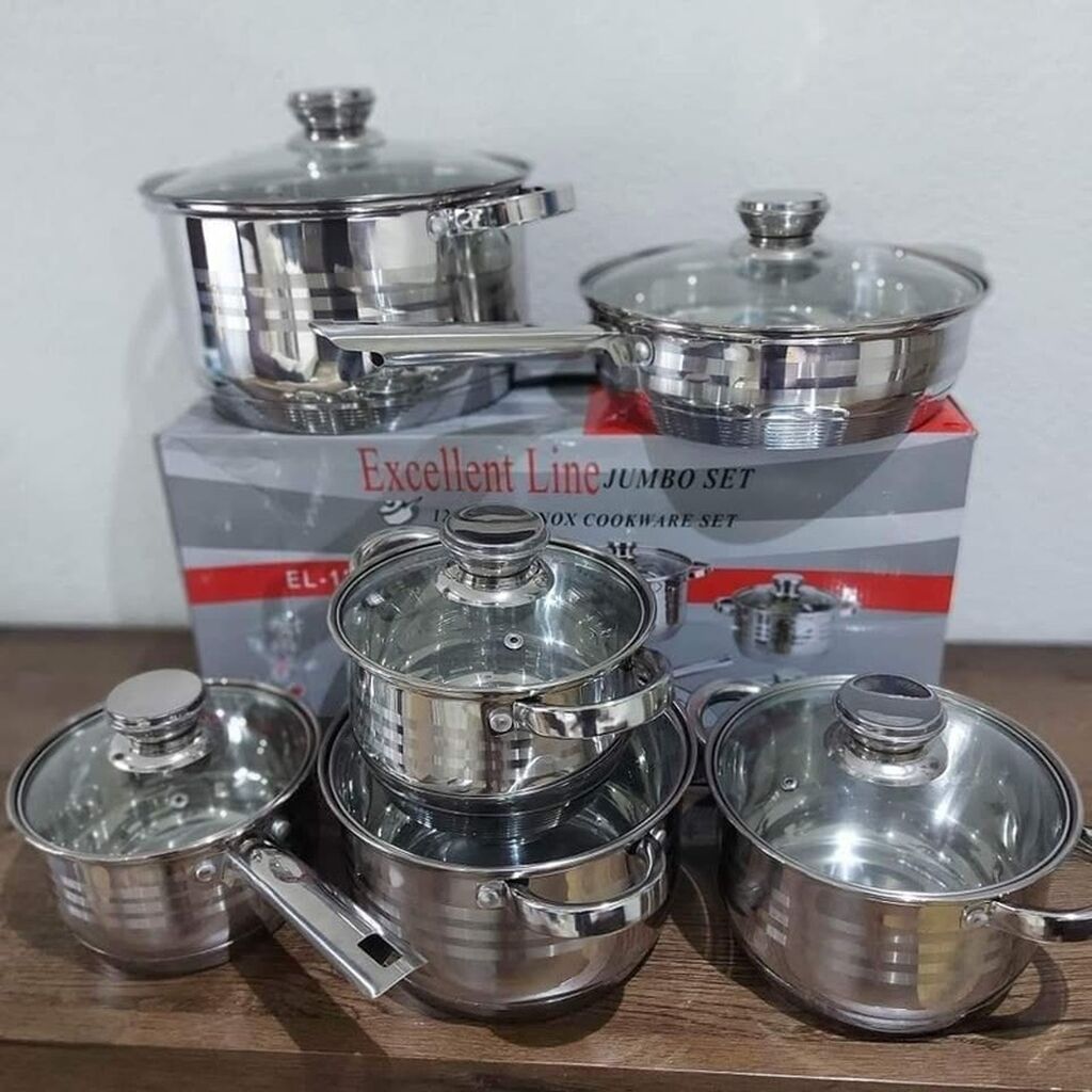 Set inox posuđa – Excellent Line Jumbo Set - Materijal: nerđajući