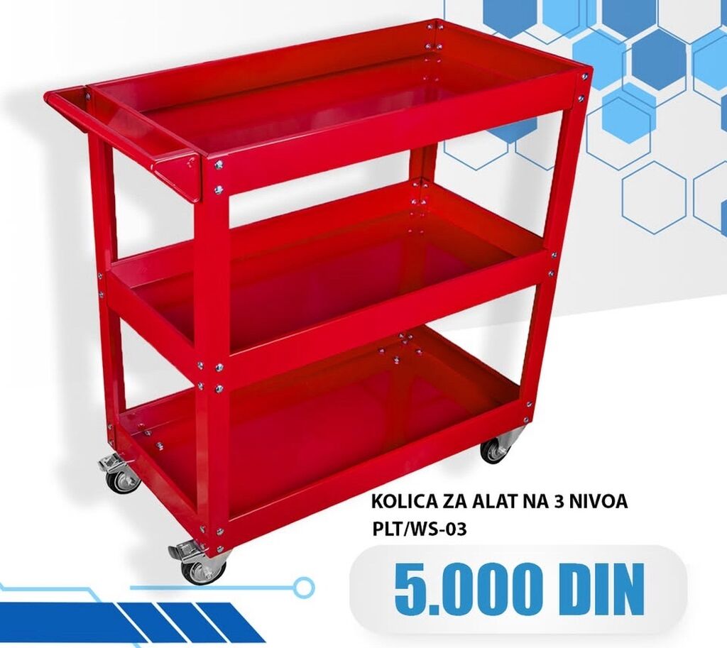 Kolica za alat na 3 nivoa – model PLT/WS-03 - Metalna konstrukcija