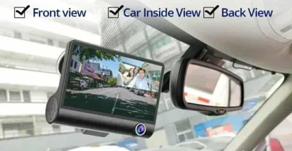 Auto kamera (Car DVR) sa tri objektiva i ekranom - Trostruki snimak