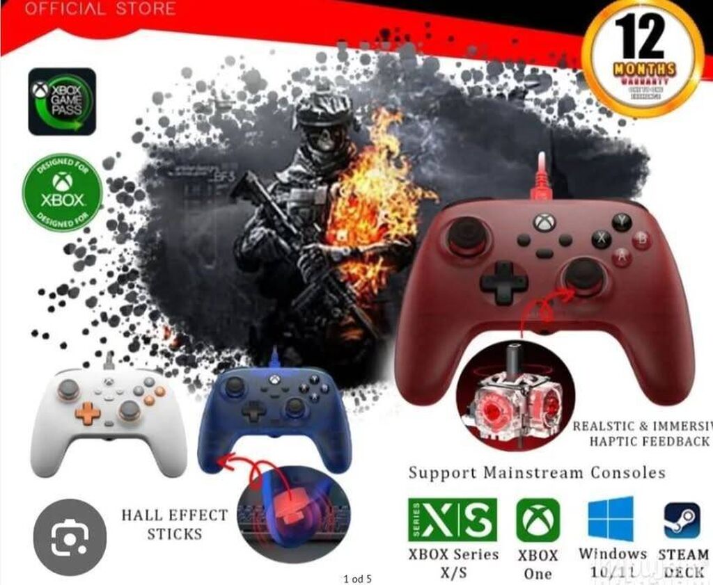 Gamepad za Xbox/PC – Hall Effect stikovi, žično povezivanje, više boja