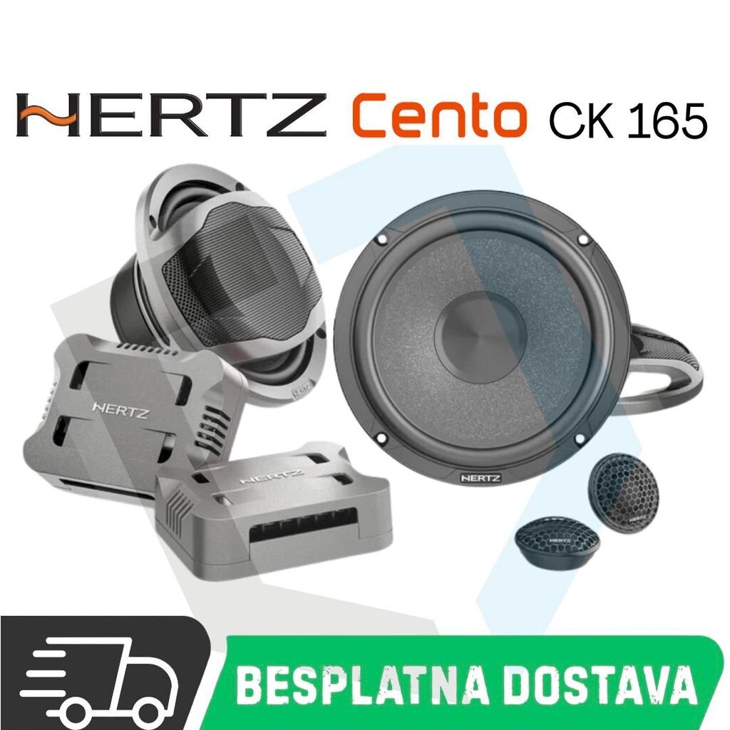 Auto zvučnici HERTZ CENTO CK 165. Tehnički podaci: Snaga (Peak) 285 W