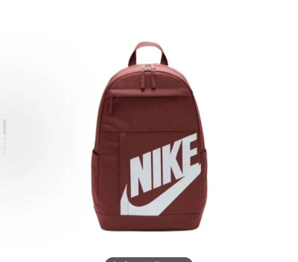 Nike ruksak – bordo/crvena boja sa velikim belim NIKE logotipom na