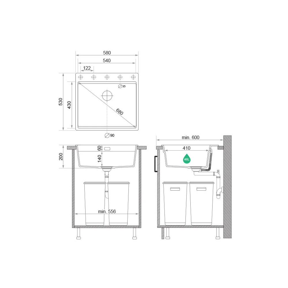 Kando sudopera OSLO 60 Max Level MOSKW-X0