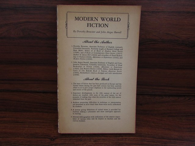Modern World Fiction- D. Brewster/J. A. Burrell (1951.)