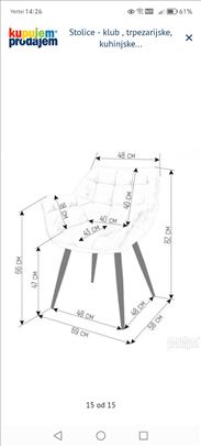 Kuhinjske stolice fotelje Amon