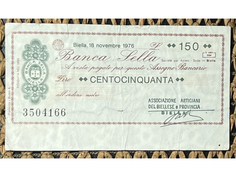 Bankovni cek Italija 1976.g (19.)