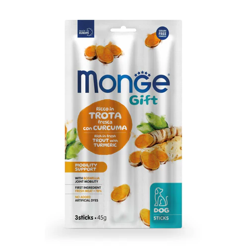 MONGE Gift Dog Poslastica za pse Mobility Support, pastrmka i kurkuma, 45g