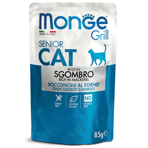 Monge Cat Grill sos skuša za starije mačke 85g