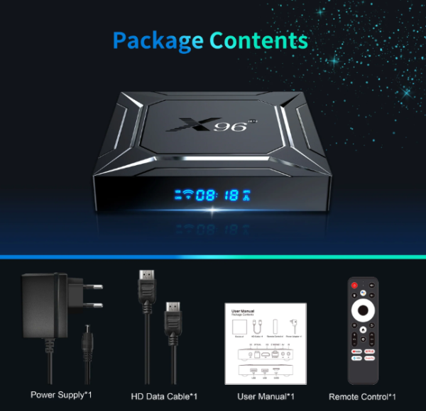 GMB-X96 M200 2/16GB SMART TV BOX S905X5M QUAD ARM G310V2, 2X4K 2.4&5G, 1000M, BT, ANDROID 14