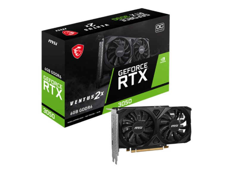 MSI NVIDIA GEFORCE RTX 3050 6GB RTX 3050 VENTUS 2X E 6G OC