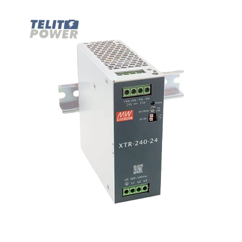 MEAN WELL XTR-240-24 – 240W trofazno DIN šinsko napajanje 24V, ultra slim