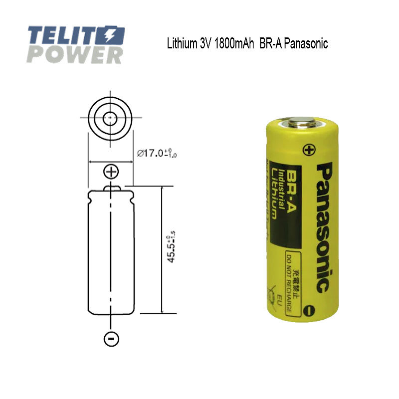 Panasonic BR-A litijumska baterija 3V (BR17455)– Industrijska pouzdanost