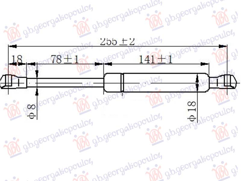 AMORTIZER GEPEK VRATA (CABRIO) (255L-350N)