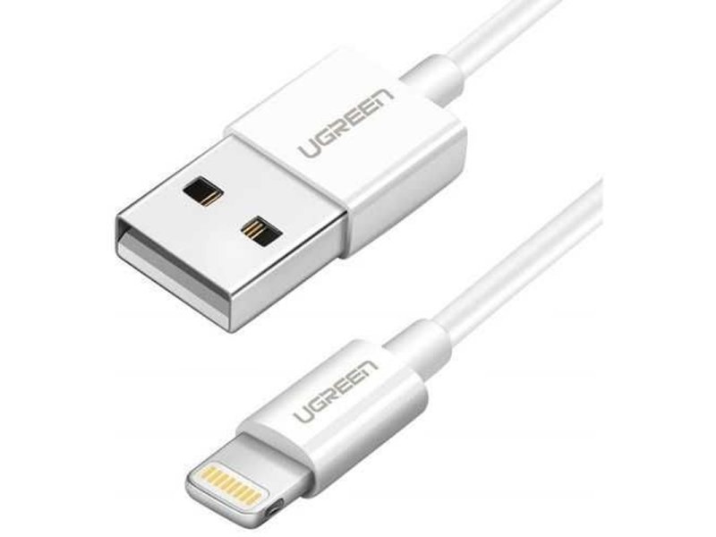 UGREEN USB KABL USB 2.0 A NA LIGHTNING US155 2M, BELA