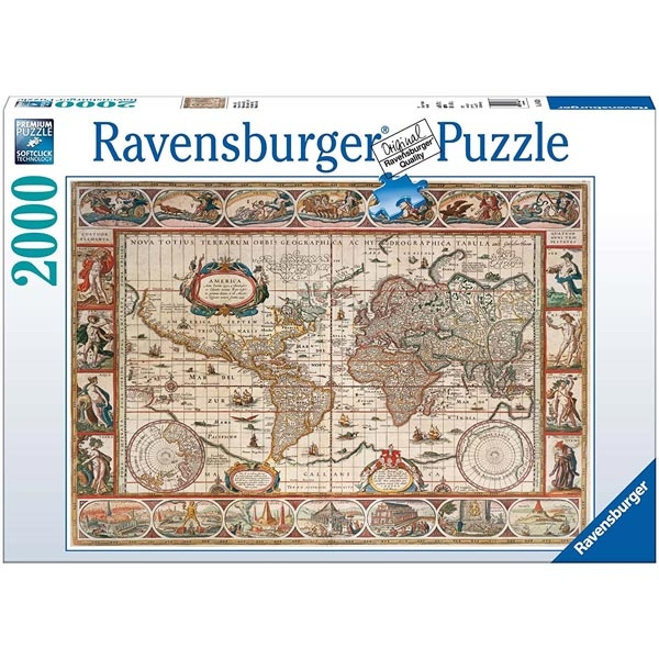 Ravensburger puzzle (slagalice) - 2000pcs Mapa sveta iz 1650te RA16633